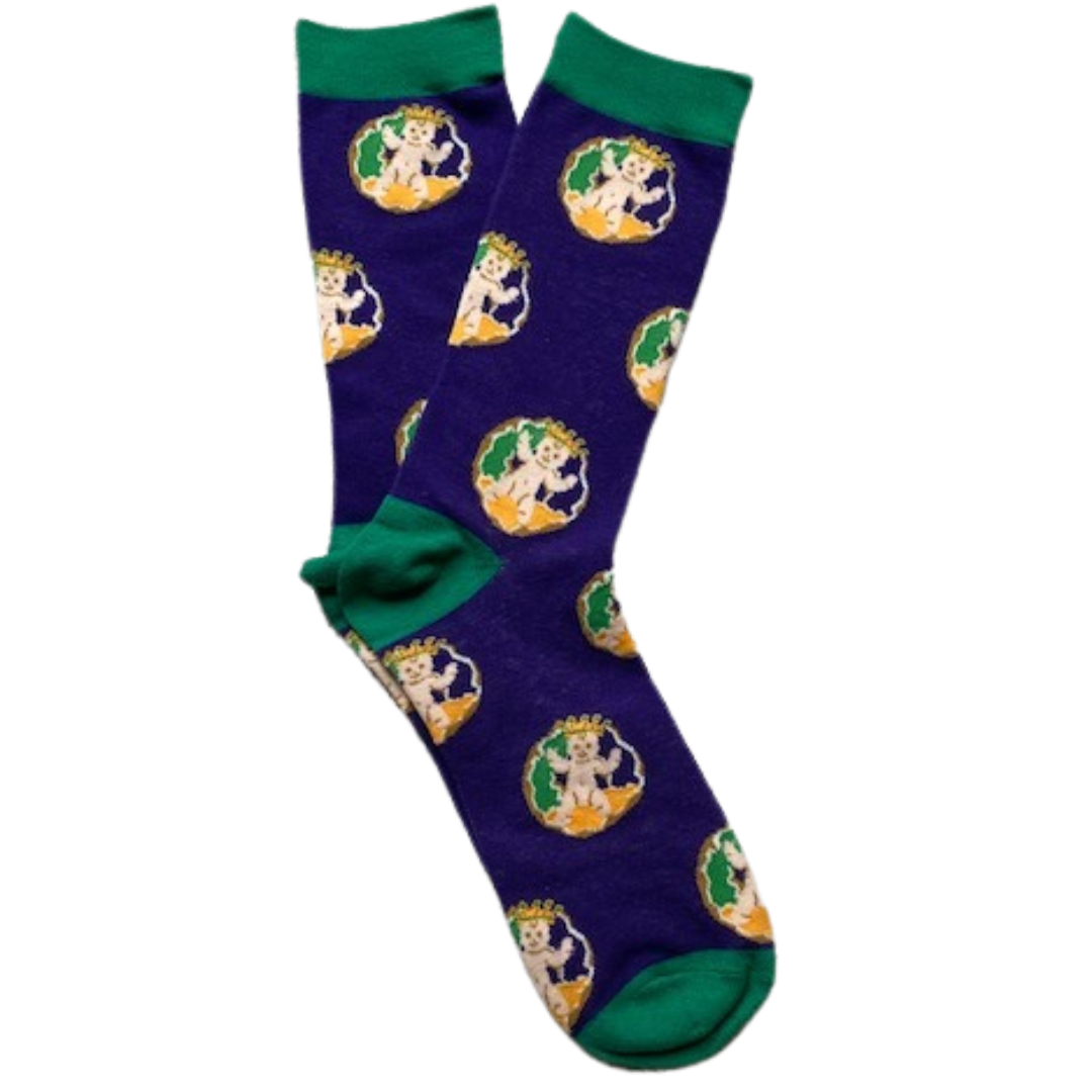 Mardi Gras Mambo Socks King Cake Baby – Whereable Art