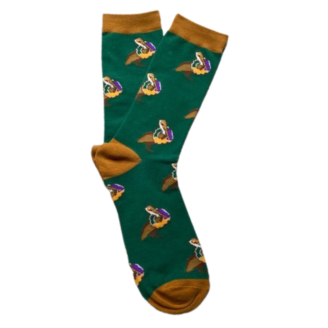Mardi Gras Mambo Socks Pelican King Cake – Whereable Art